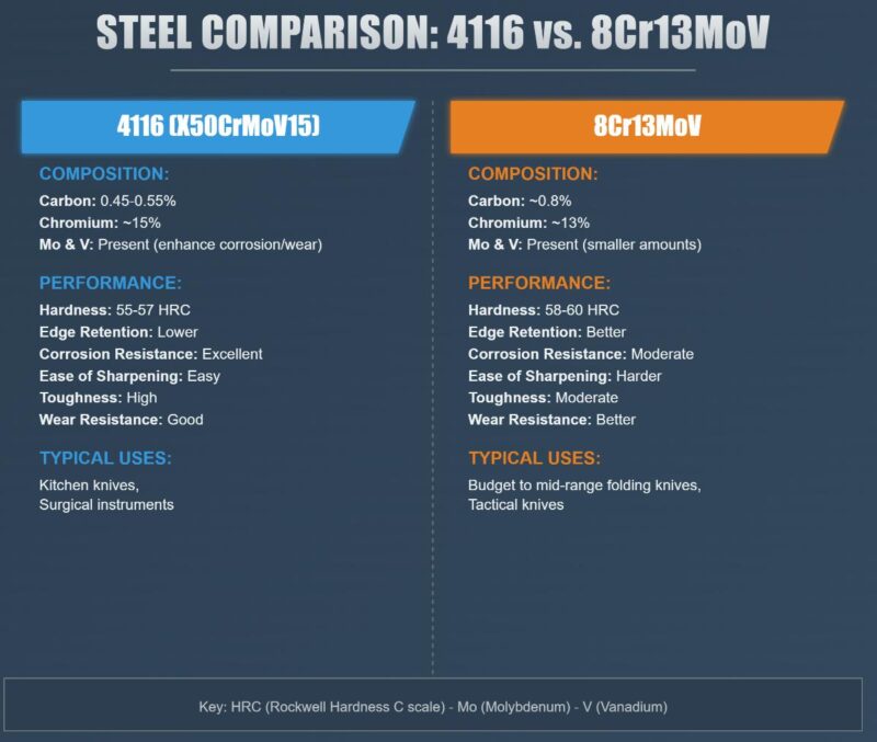 4116 Steel Vs 8Cr13MoV: What's The Difference? | Artizono