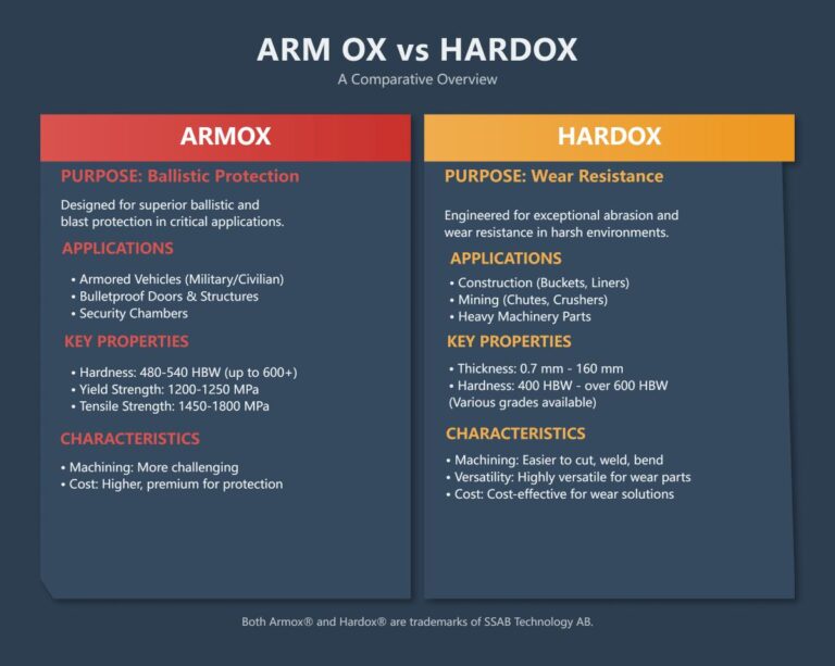 Armox Vs Hardox: Comparing Material Properties And Applications | Artizono
