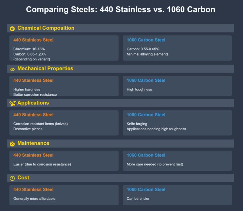 Comprehensive Comparison Of 440 Stainless Steel And 1060 Carbon Steel ...
