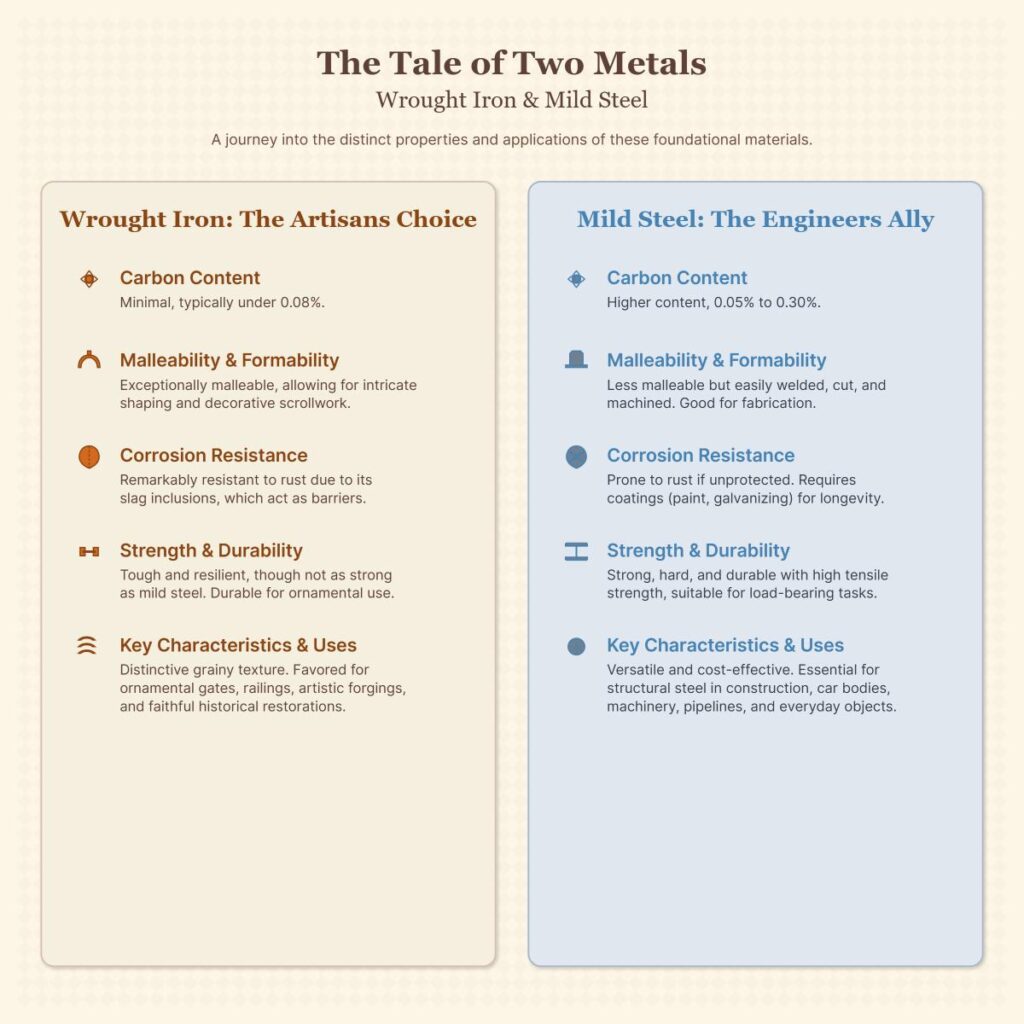 Wrought Iron Vs Mild Steel: What's The Difference? | Artizono